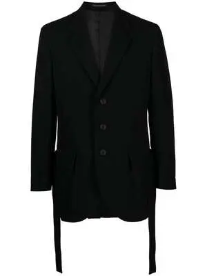Yohji Yamamoto Army Gabardine Pleated Blazer - Black
