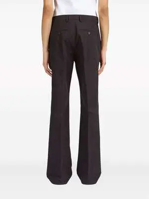 FERRAGAMO Flared Cotton Chino Trousers - Black