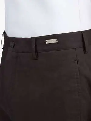 FERRAGAMO Flared Cotton Chino Trousers - Black