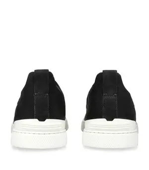 Zegna Crocodile Leather Triple Stitch Sneakers - Black