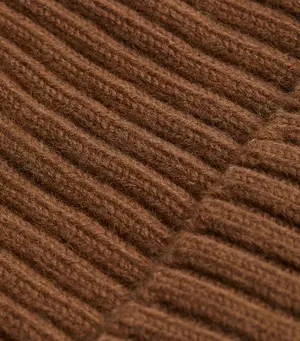 LE BONNET Wool Ribbed Beanie - Brown