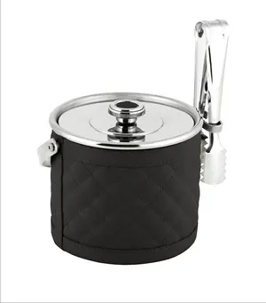 RIVIERE Leather Menfi Ice Bucket - Black