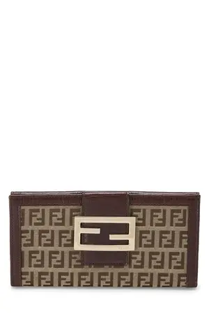 Fendi Zucchino Canvas Long Wallet - Brown