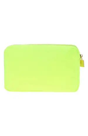 BLOC BAGS Embroidered Cosmetics Bag - Neon Yellow
