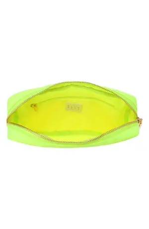 BLOC BAGS Embroidered Cosmetics Bag - Neon Yellow