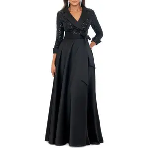 XSCAPE EVENINGS Sequin Tux Ballgown