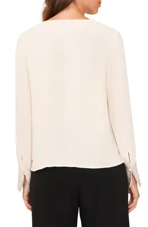 Halogen Rhinestone V-neck Top