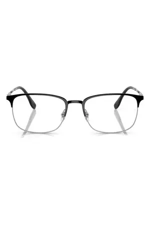 Ray-ban Ray-Ban 54mm Rectangle Eyeglasses Black Silver
