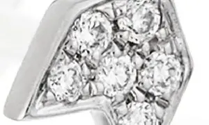 MARIA TASH Single Diamond Arrow Stud Earring - White