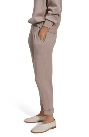 Varley Rolled Cuff Knit Pants - Taupe Marl