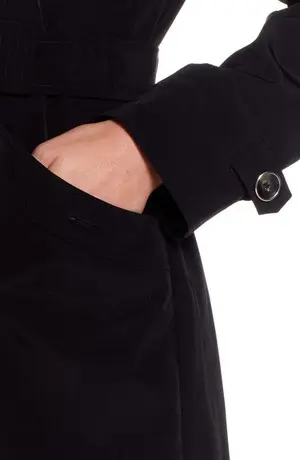 Gallery Belted Raincoat - Black