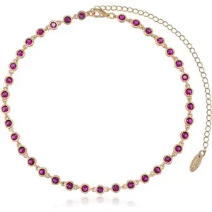 Ettika Cubic Zirconia Link Necklace - Ruby