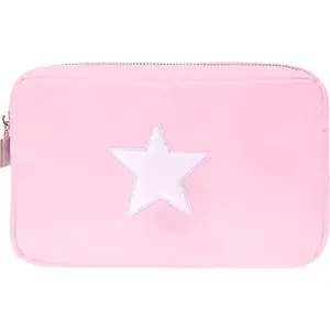BLOC BAGS Star Appliqué Cosmetics Bag - Baby Pink