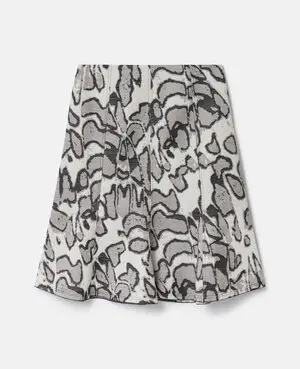 Stella McCartney Abstract Moth Jacquard Belted A-line Skirt - Grey