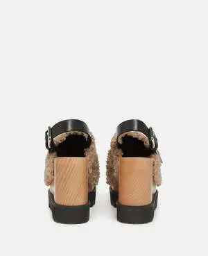 Stella McCartney Elyse Teddy Slingback Platform Clogs