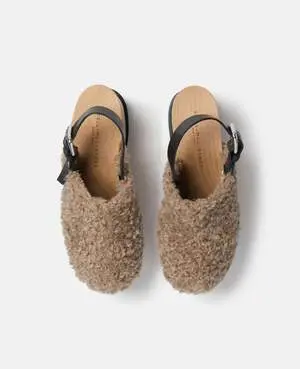 Stella McCartney Elyse Teddy Slingback Platform Clogs