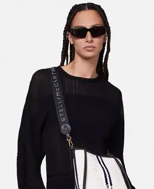 Stella McCartney Banana Sleeve Plisse Pleat Knit Top
