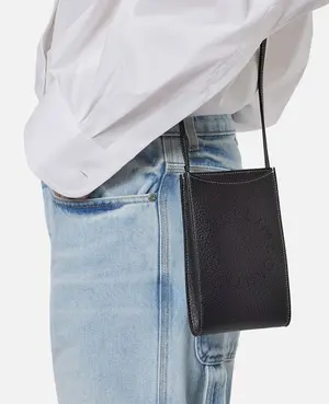 Stella McCartney Logo Grainy Alter Mat Crossbody Phone Pouch