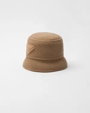 Prada Velour Bucket Hat - Camel Brown