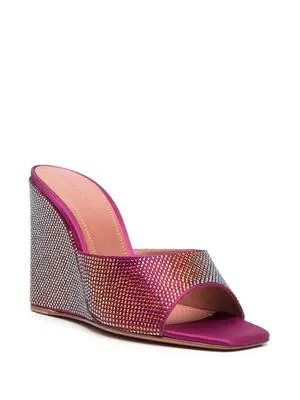 Amina Muaddi - Lupita Crystal Wedge Sandals