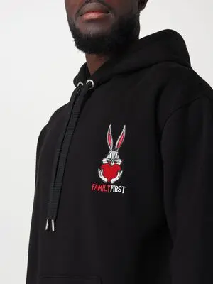 FAMILY FIRST Embroidered Bunny Graphic Hoodie