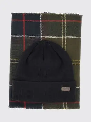 Barbour Hat And Scarf Set Green