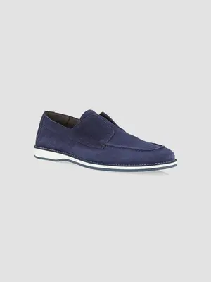 POLLINI Green Field Suede Slip-on Loafers