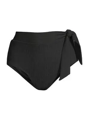 CHANGE OF SCENERY Tie-waist Bikini Bottom - Black Texture