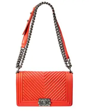 Chanel Chanel Quilted Leather Shoulder Bag - Orange