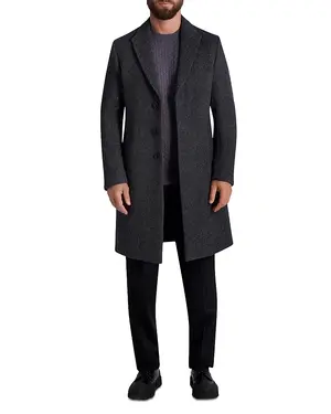 Karl Lagerfeld Paris Regular Fit Top Coat - Charcoal