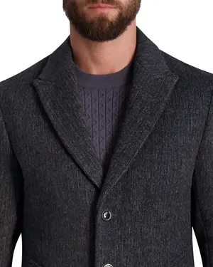 Karl Lagerfeld Paris Regular Fit Top Coat - Charcoal