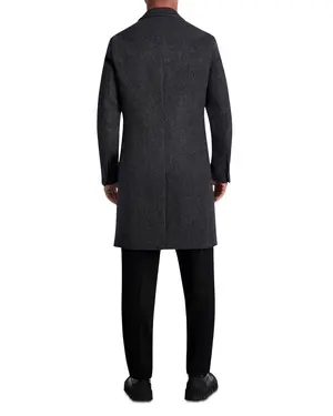 Karl Lagerfeld Paris Regular Fit Top Coat - Charcoal