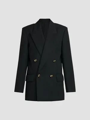 Bottega Veneta Double-breasted Wool Twill Blazer - Black