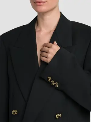 Bottega Veneta Double-breasted Wool Twill Blazer - Black