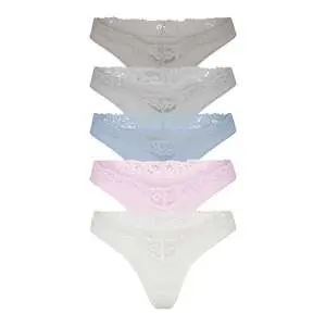 SKIMS Dipped Thong 5 Pack | Black | 2xl | Fits Everybody Lace Glacier Multi