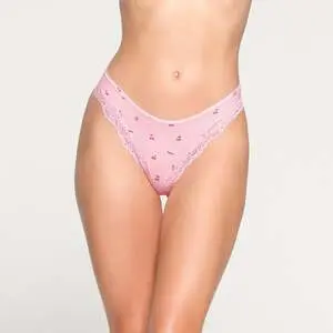 SKIMS Cheeky Tanga 5 Pack | Black | Medium | Fits Everybody Lace Cherry Print Multi