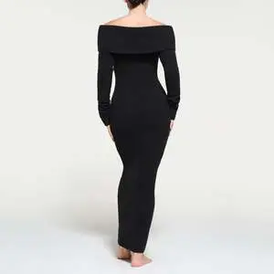 SKIMS Cozy Knit Off The Shoulder Dress