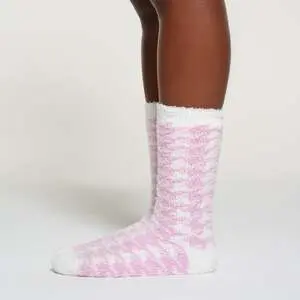 SKIMS Cozy Knit Sock - Petal Houndstooth
