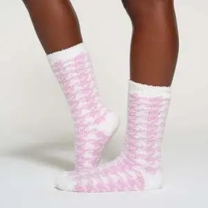 SKIMS Cozy Knit Sock - Petal Houndstooth