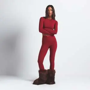 SKIMS Faux Fur Boots - Cocoa