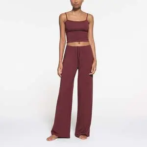 SKIMS Sleep Straight Leg Pant - Oxblood