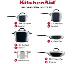 KITCHENAID Nonstick Cookware 10pc Set