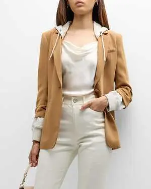Cinq À Sept Hooded Khloe Jacket Cinnamonoatmea