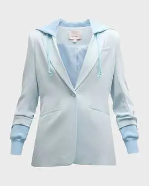 Cinq À Sept Hooded Khloe Jacket Glacial Blue/gl