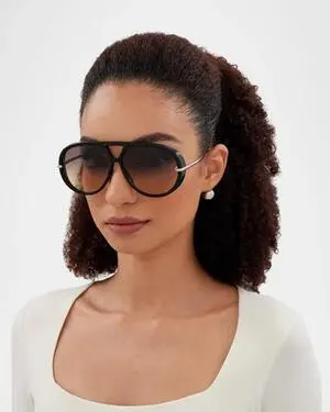 Bottega Veneta Aviator Sunglasses - Black1