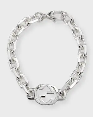 Gucci Gucci Sterling Silver Interlocking G Link Bracelet - Silver