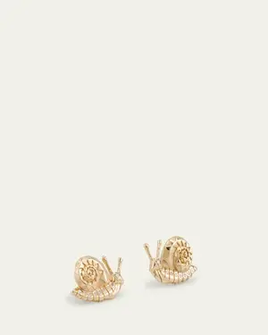 Harwell Godfrey Snail Stud Earrings With Diamonds