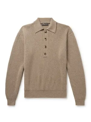 Loro Piana Ribbed Cashmere Polo Shirt