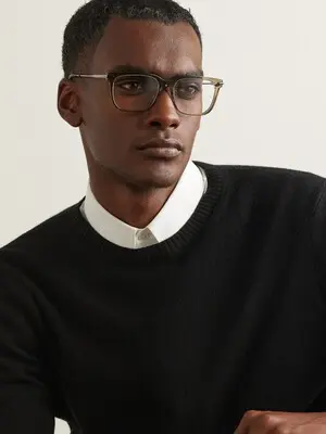 Dior Blacksuit S12i Silver-tone And Acetate Optical Glasses