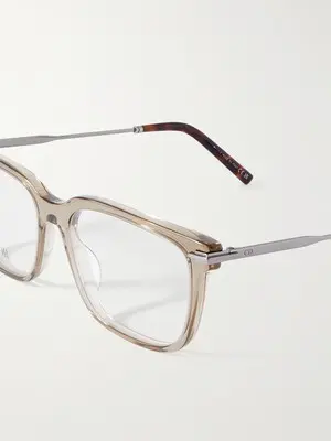 Dior Blacksuit S12i Silver-tone And Acetate Optical Glasses
